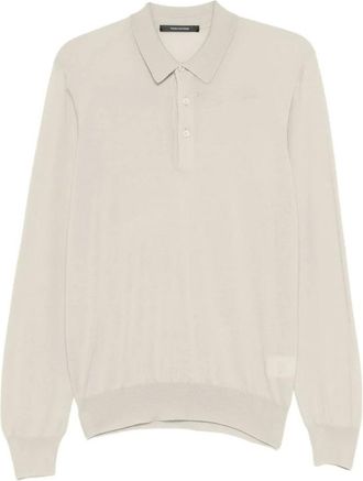 Tagliatore Polo &agrave; manches longues - Homme - Tops - Beige - Taille: XL