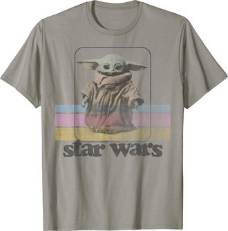 Star Wars Mandalorian The Child Standing Retro T-Shirt