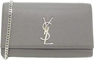 Saint Laurent Sac port&eacute; &eacute;paule Kate moyen en cuir pr&eacute;-appr&eacute;ci&eacute; - Femme - Pre-owned - Gris - Taille: ONE Size