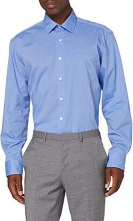 JP1880 Hommes Grandes Tailles L-8XL Chemise Coupe Droite, Manches Longues Bleu Clair XXL 713989 72-XXL