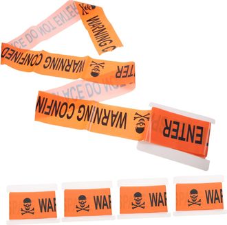 NUOBESTY 5 Stück Teiliges Halloween Warnband Absperrband Caution Tape für Party Dekoration Gruseliges Sicherheitsband für Bar Ktv Haunted House und Tanzveranst