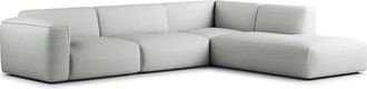 Studio Copenhagen home24 Ecksofa 3-Sitzer mit Recamiere Grau Cordstoff Snor 295 x 71 x 231cm Ottomane davorstehend rechts Modern