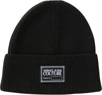 Versace Jeans Couture Femme, Accessoires, Noir, Taille: ONE Size Logo Knit Beanie