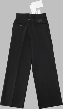 Maison Margiela Wide-Leg Straight-Cut Wool Blend Trousers - Black