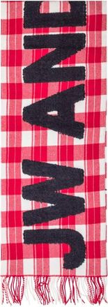 J.W.Anderson Femme, Accessoires, Rouge, Taille: ONE Size &Eacute;charpe &agrave; Carreaux et Logo