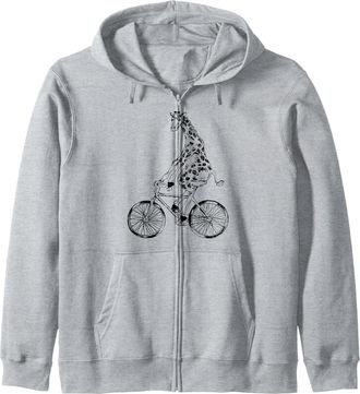 Seembo Giraffe Radfahren Fahrrad Lustig Biker Animal Biking Bike Kapuzenjacke