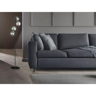 Luce-Ambiente-Design Ausgefallene Stehlampe HONEY Schwarz - Glaskugeln Rauchglas, H&ouml;he 160cm