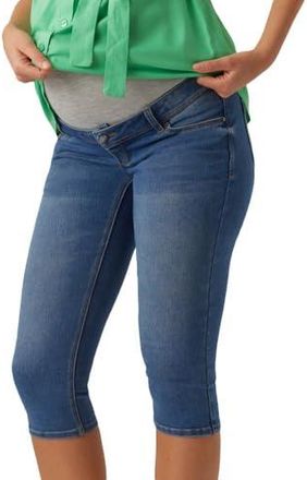 Mama Licious Pantacourt de Grossesse Bleu Femme Rome Bleu 28US