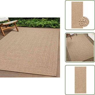 vidaXL The Living Store Teppich ZIZUR 80x200 cm Jute-Optik Indoor und Outdoor - Garten
