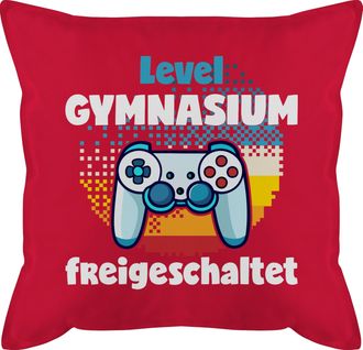 Shirtracer Kissen 50x50 - Grundschule Abgänger - Level Gymnasium freigeschaltet | Geschenk Gymnasiumseintritt | Geschenkidee Übertritt ins Gymnasium - 50 x 50 cm