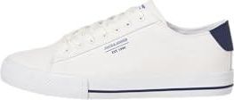 Jack & Jones Homme Canvas Sneaker Jfwryder Baskets en Toile Ln, Blanc éclatant, 44 EU