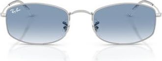 Ray-Ban RB3832 Lunettes de soleil ovales Argent/Clair d&eacute;grad&eacute; bleu 55 mm