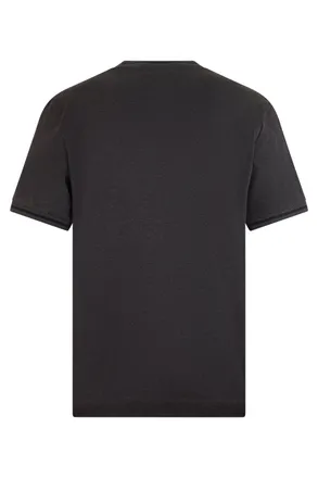 HUGO BOSS Mens Cotton T-Shirt With Embroidered Logo Charcoal T-Shirts And Polos