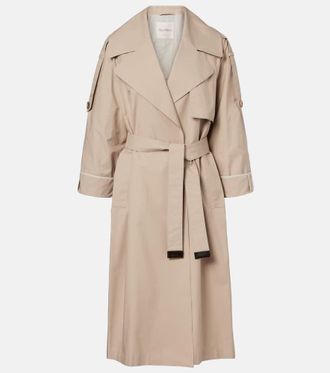 Max Mara Trench-coat en gabardine de coton m&eacute;lang&eacute;