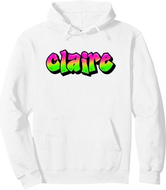 BDAZ Claire Graffiti Personalisierter Name Gr&uuml;n Rosa Frauen M&auml;dchen Pullover Hoodie