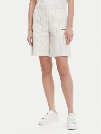 adidas Bermudahose Pinstripe JC7684 Wei&szlig; Loose Fit
