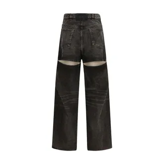 The Attico Womens Black Cotton High-Waisted Jean Clothing