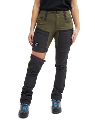 RevolutionRace Damen RVRC GP Pro Zip Off Pants, strapazierfähige, belüftete und wandelbare Hose für alle Outdoor-Aktivitäten, Dark Olive, XXL