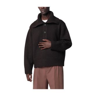 STUDIO NICHOLSON Orena Button-up Jumper - - Knitwear - Herren - Braun - XL