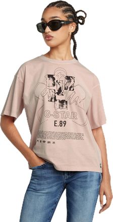 G-Star G-Star RAW Womens Tops Graphic Overdyed Loose r t wmn, Rosa (Rugby tan gd D24632-2653-G915), L