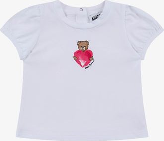 Moschino T-Shirt aus Baumwolljersey Moschino Teddy Bear - Wei&szlig;