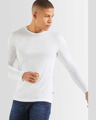 van Laack Langarm Jersey T-Shirt mit Rundhals Slim Fit