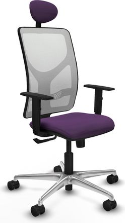 Piqueras y Crespo Schreibtischstuhl, violett, mit 1D-Armlehnen, h&ouml;henverstellbarer Lendenwirbelst&uuml;tze und festem Kopfteil, ausgestattet mit 3 Positionen und Schneidesch