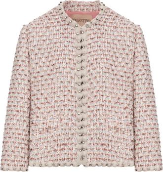 Valentino Bestickte Band-Tweedjacke - - Jackets - Damen - Rosa - S
