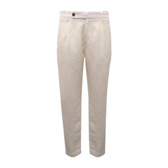 Berwich Lyocell/Leinen Hose Retro-Stil - - Trousers - Herren - Wei&szlig; - S