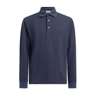 Etro Homme, Tops, Bleu, Taille: XL Polo en coton avec logo Pegaso