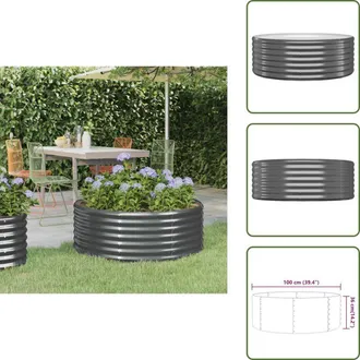 vidaXL Vidaxl - Lit sur&eacute;lev&eacute; de jardin Acier enduit de poudre Anthracite - Jardiniere Exterieur - Bac a Fleurs - Plante Grimpante - Decoration Jardin