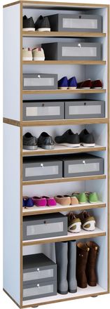 VCM Holz Schuhregal | Ma&szlig;e ca. H. 183 x B. 60 x T. 33 cm | Schuhkommode mit 9 F&auml;cher | Schuhschrank - Salia 9fach B. 60 cm