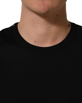 Dolce & Gabbana Mens Black Cotton Crew Neck Short Sleeve T-Shirt