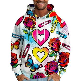 Generic Sweat à capuche à manches longues pour homme, imprimé graphique 3D, pull à capuche décontracté pour homme, Mr4, 3XL