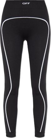 Off-white Femme, Pantalons, Noir, Taille: 36/38 FR Leggings avec logo