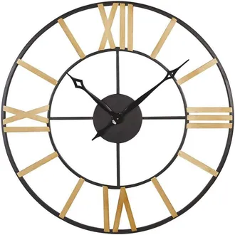 Beliani Wanduhr VALSOT 80 cm Metall Gold