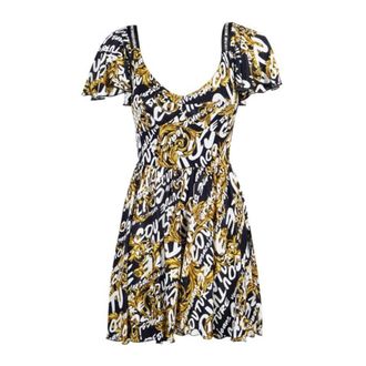 Versace Jeans Couture Schwarzes Kurzarmkleid 73Han003Js138G89 - - Dresses - Damen - Mehrfarbig - M