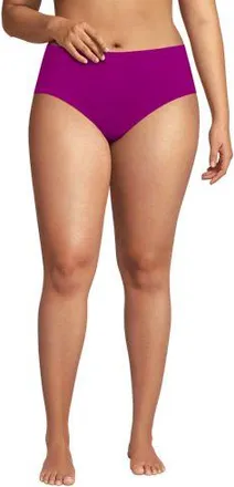 Lands End Bikinihose, Mid Waist, Damen, Größe:50 plus, Lila, Elasthan/Nylon-Mischung, by Lands End