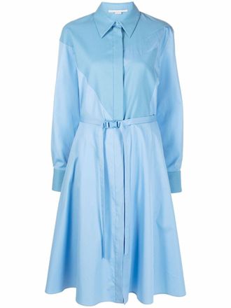 Stella McCartney robe-chemise Mia &agrave; design &agrave; empi&egrave;cements - Bleu