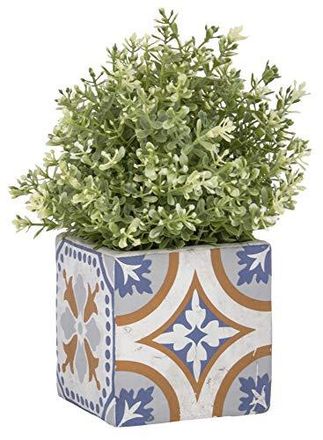 Esschert Design Pot De Fleurs &agrave; Carreaux Portugais - L 11,3 Cm X L 11,3 Cm X H 11,2 Cm