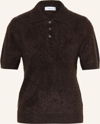 Darling Harbour Darling Harbour Strick-Poloshirt Aus Cashmere braun