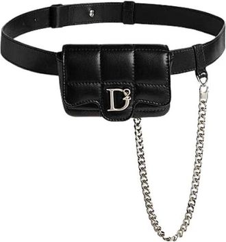 Dsquared2 Femme, Sacs, Noir, Taille: ONE Size Mini Sac Ceinture en Cuir Nappa Matelass&eacute;