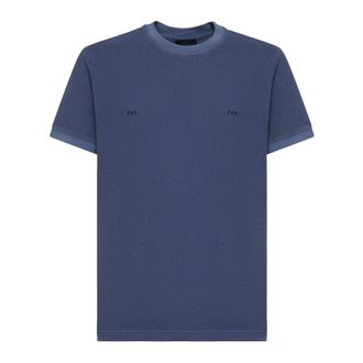 Fay Piqu&eacute;-T-Shirt mit Stickerei - - Tops - Herren - Blau - S