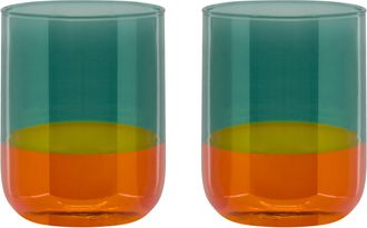 Remember Gläser - 2er-Set - aus Borosilikatglas, H 9,5 cm, Ø 7,5 cm - Bunte Gläser