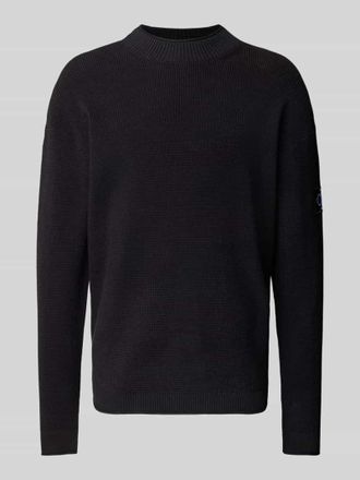 Calvin Klein Jeans Relaxed Fit Strickpullover mit Label-Patch