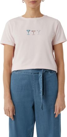 Comma Jersey-T-Shirt aus Baumwollmix mit Print