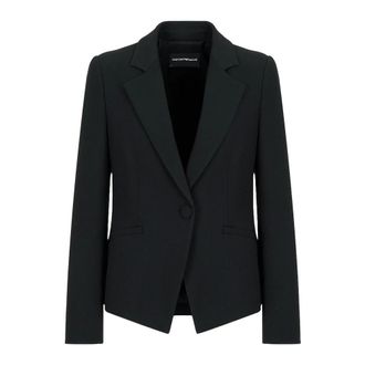 Emporio Armani Femme, Vestes, Noir, Taille: 46 FR Blazer en cr&ecirc;pe cady