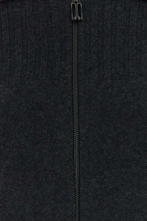 Victoria Beckham Ribbed Wool-Cashmere Cardigan - Gray