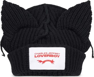 Charles Jeffrey Loverboy Beanie mit Katzenohren - Schwarz