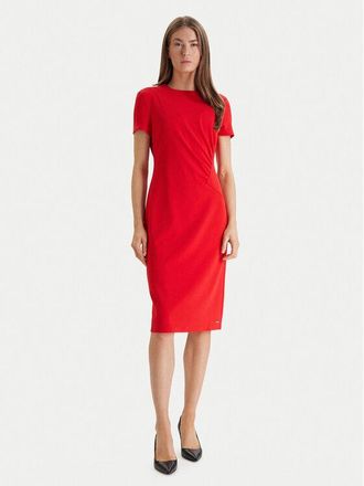 Calvin Klein Coctailkleid LV044E048G Rot Slim Fit